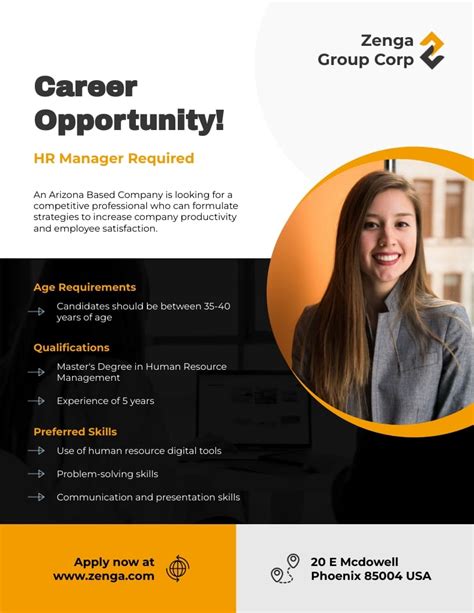 Hr Manager Job Advertisement Template Visme