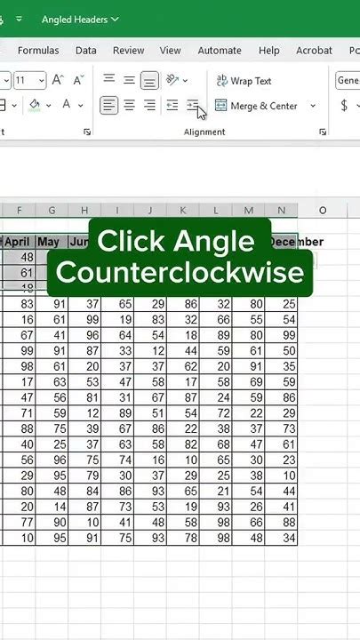 Create Angled Header In Excel Youtube