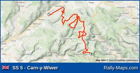 Ss 5 Carn Y Wiwer Stage Map Kayel Graphics National Rally 1993