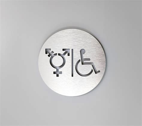 Gender Neutral Handicap Accessible Bathroom Sign Gender Symbol Sign