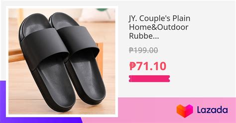 Jy Couples Plain Homeandoutdoor Rubber Slippers Sm198 Add One Size Rd