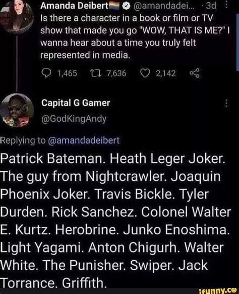 Amanda Amandadei Is There A Character In A Book Or Film Or Tv Show That Made You Go Wow