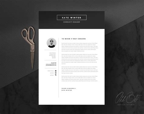 Minimalist Resume Template Cover Letter Icon Set For Microsoft Word