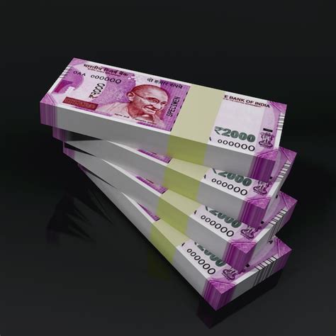 Premium Photo Indian Rupee Currency 2000 Rupee Note Bundles Stacked