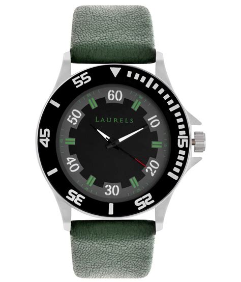 Laurels Green Leather Analog Watch Buy Laurels Green Leather Analog