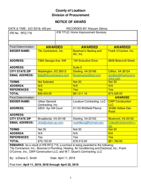 Fillable Online Contract Awards Procurement Bulletin Illinois Fax Email Print Pdffiller