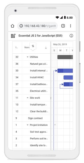 Sorting In React Gantt Component Syncfusion