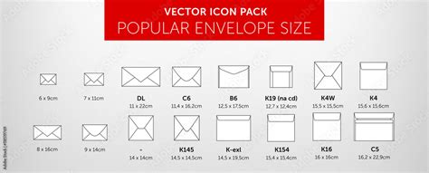 Vector Envelope Sizes And Formats Stock Vector Adobe Stock