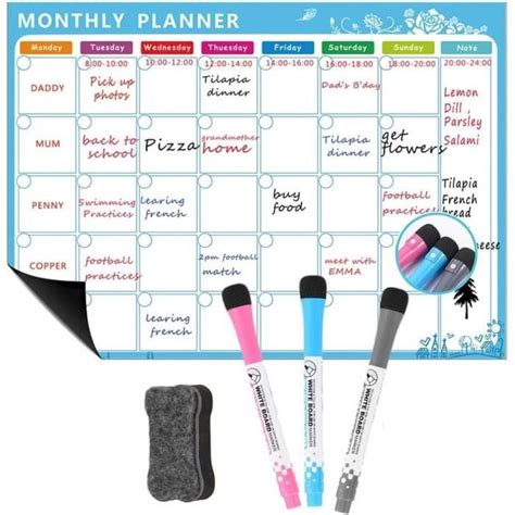 Tableau Calendrier Magnétique En Acrylique Calendrier Magnétique En