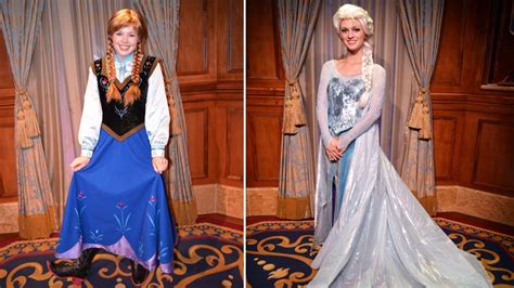 Updated Anna And Elsa Frozen Meet And Greet Meeting Separately In Same