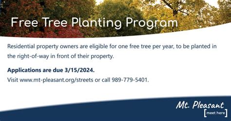 Free Tree Planting Program City Of Mt Pleasant