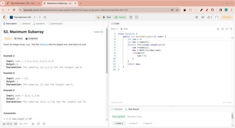 Day 19 Of 100daysofcodechallenge Maximum Subarray S Nithinkalyan Posted On The Topic Linkedin