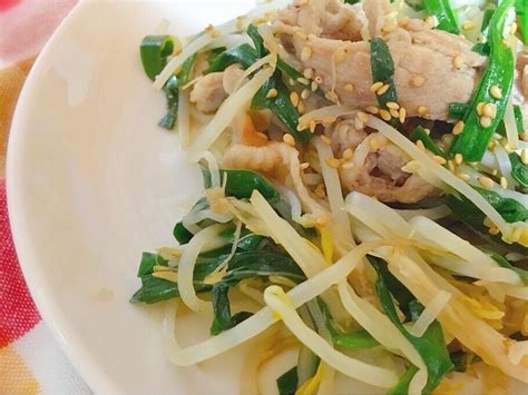 豚肉のニラもやし炒め レシピ・作り方 By パパっと4967 楽天レシピ