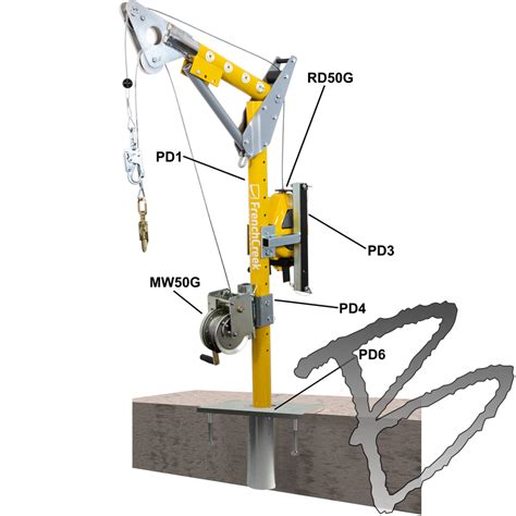 Fc Portable Davit System Pd6 Floor Mount Cast In Place Base Complete