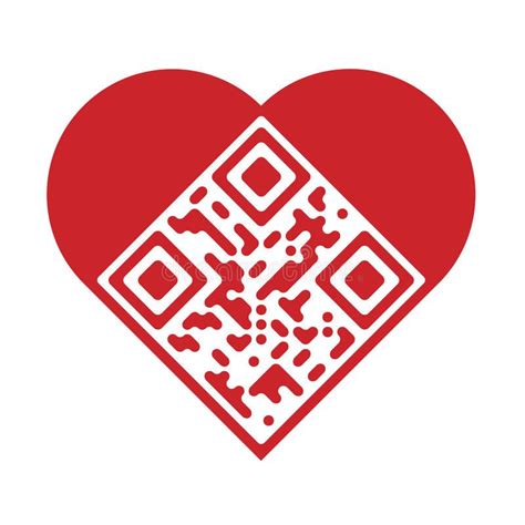 Artistic Love QR Code Stock Illustration Gift Voucher Design Coding