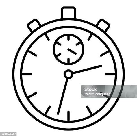 스톱워치 타이머 얇은 선 아이콘 스포츠 게임 개념 벡터 그래픽입니다 흰색 배경에 시계 기호 스타일 모바일 또는 디자인 2 위 상 종류에 대한 스톡 벡터 아트 및 기타 이미지