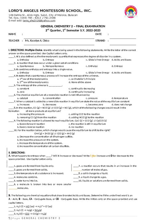 Stem Project Layout Lords Angels Montessori School Inc 149 Dahlia St Alido Hgts Subd