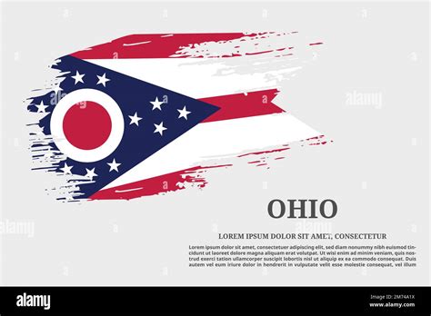 Ohio Us Flag Grunge Brush And Text Poster Vector Stock Vector Image