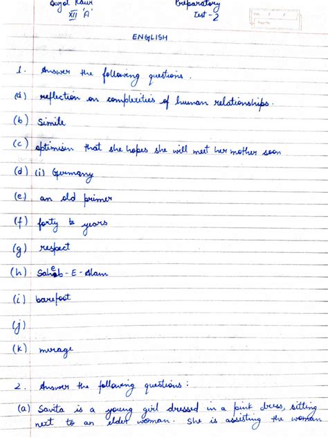 6 Divjot Kaur English Test 2 Pdf