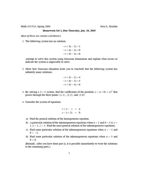 2 Math Upenn Edu Kazdan313s05hwhw1 Pdf Rotation