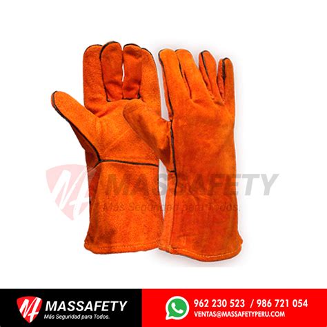 Guante Cuero Soldador Naranja Steelpro Precio Por Mayor Massafety