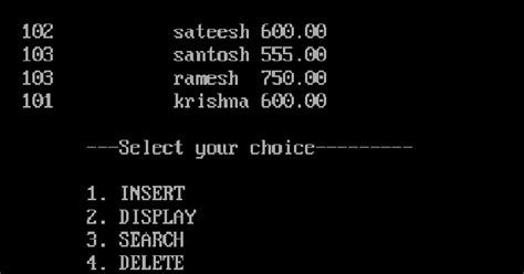 C Language Student File To Insert Display Delete Update Sort Records