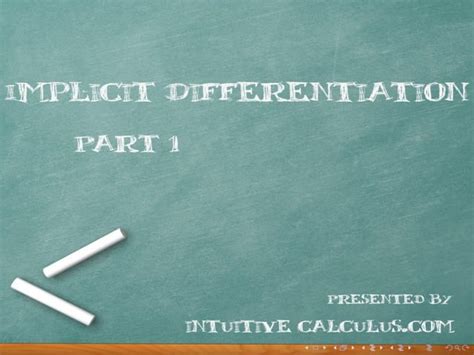 Implicit Differentiation Part 1 Pdf