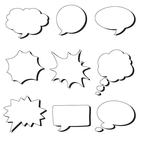 Premium Vector Blank Empty Speech Bubbles Vector Illustration