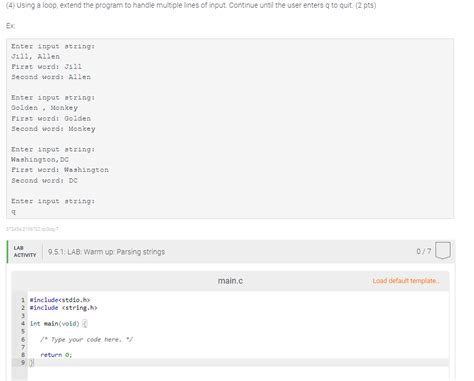 Solved 9 5 LAB Warm Up Parsing Strings 1 Prompt The User Chegg