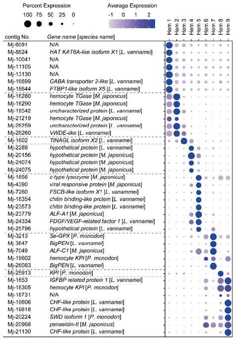 Dot Plot Representing The Marker Genes Per Cluster Based On The Average Download Scientific