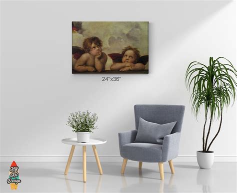 Raphael Art Putti Detail From The Sistine Madonna Canvas Wall Etsy