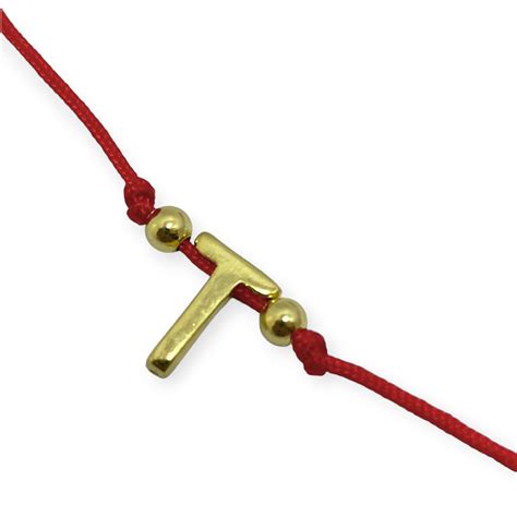 Ripley PULSERA ANDREA COGGIOLA JOYAS LETRA T CORDÓN ROJO ENCHAPADO