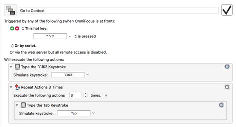keyboard shortcut for assigning project context omnifocus for mac