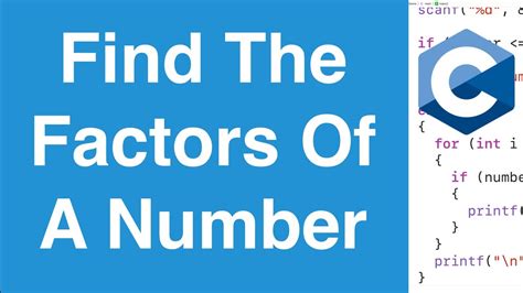 Find Factors Of A Number C Programming Example Youtube