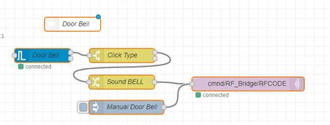 can t get sonoff rf bridge to make door bell ring in node red node