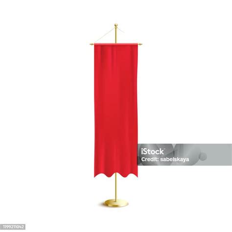 빨간색 수직 빈 페넌트 매달려 3d 벡터 모형 그림 격리 선반 제작물에 대한 스톡 벡터 아트 및 기타 이미지 선반 제작물 펜던트 3차원 형태 Istock