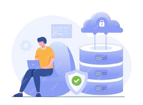 premium vector data server concept storage technology cloud system