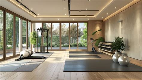 Busy Gym With Variety Of Exercise Equipment Stock Image Image Of