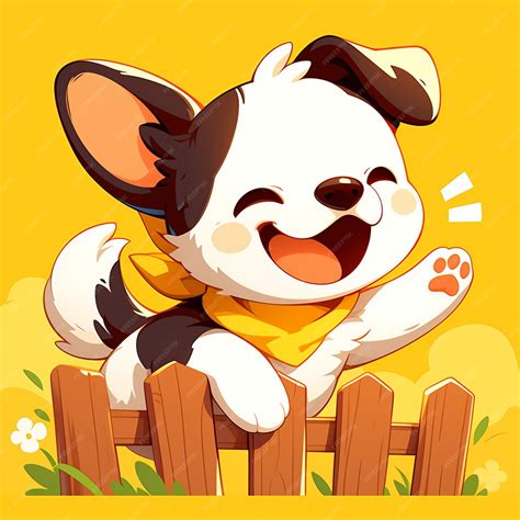 Premium Vector Jackapoo Jumping Over A Fence