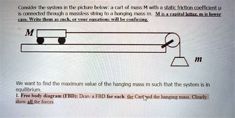 Solved Consider The System In The Picture Below A Cart Of Mass M With