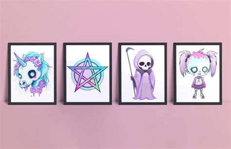 40 Highly Detailed Creepy Cute Pastel Goth Png Svg Vector Etsy