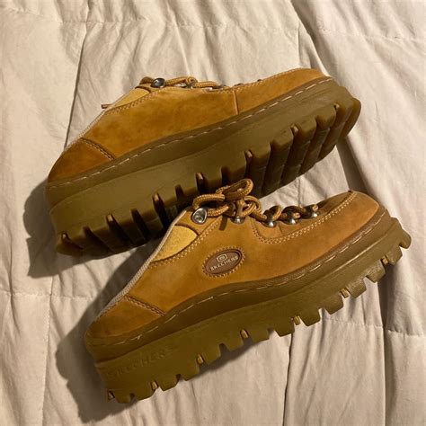 Sketchers Chunky Platform Slide On Shoes Super Cute Depop