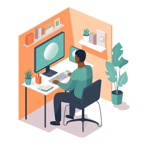 Virtual Classroom Person At Desk With Virtual Classroom Open