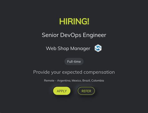Senior Devops Engineer At Web Shop Manager Torre