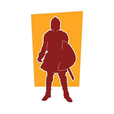 silhouette de un Royal soldat porter épée dans bataille pose