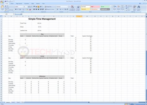 Time Management Excel Template Db Excel Com
