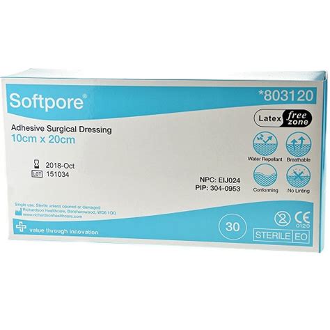 Softpore 803120 Dressing 10 X 20 Pack Of 30 Crm Global Ltd