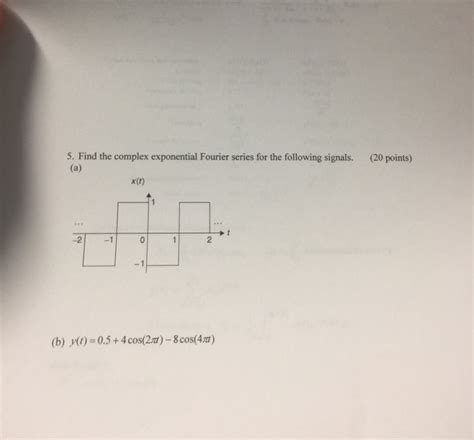 Solved Find The Complex Exponential Fourier Series For The