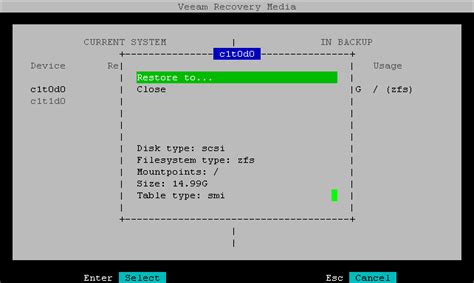 mapping source disk to target disk veeam agent for oracle solaris