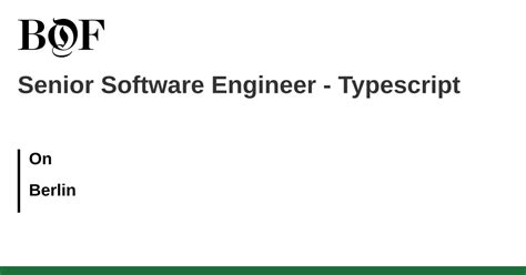 Senior Software Engineer Typescript Job With On 270870
